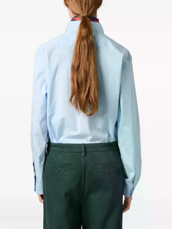 Miu Miu Button-down Embroidered Poplin Shirt