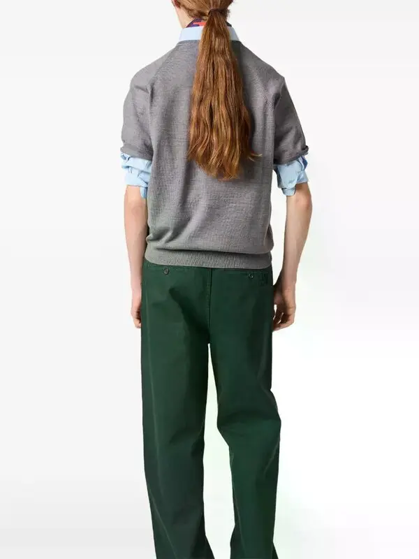Miu Miu V-neck Short-sleeved Wool Sweater