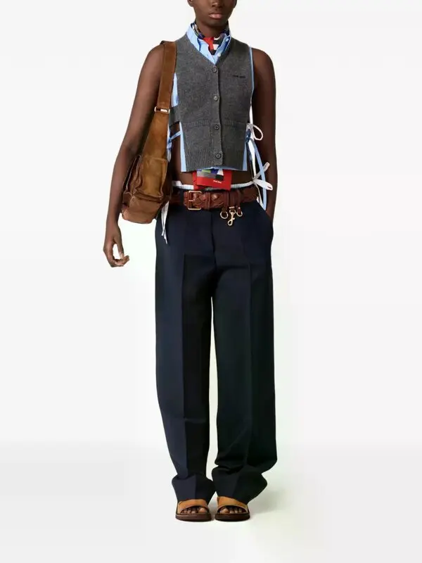 Miu Miu Cashmere V-neck Vest - Grey