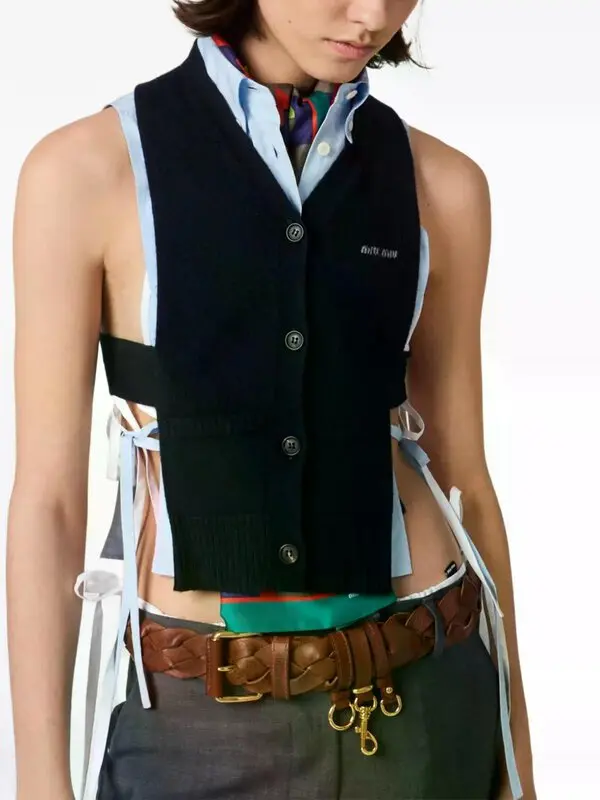 Miu Miu Embroidered Cashmere Vest
