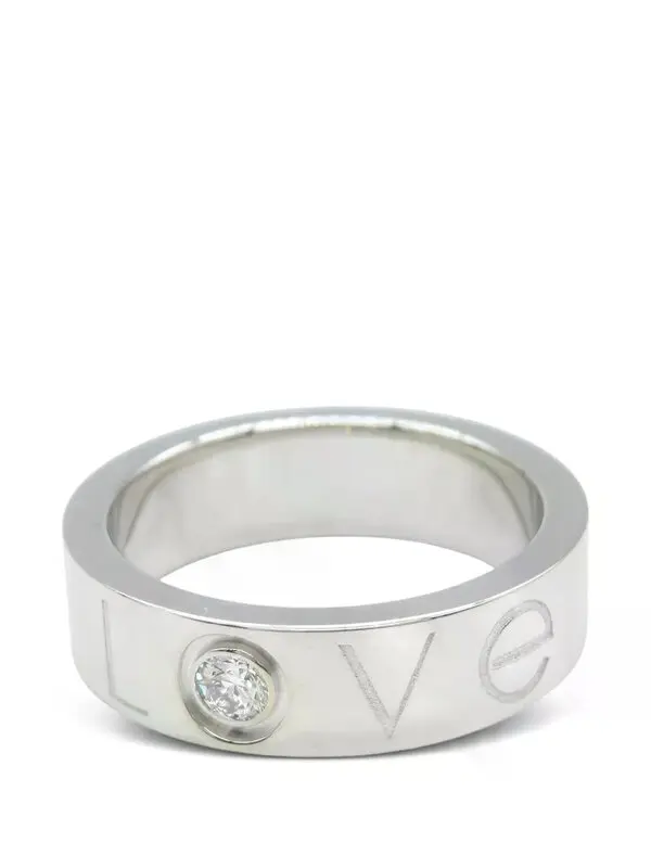 Cartier 18k White Gold Love Diamond Ring - Silver