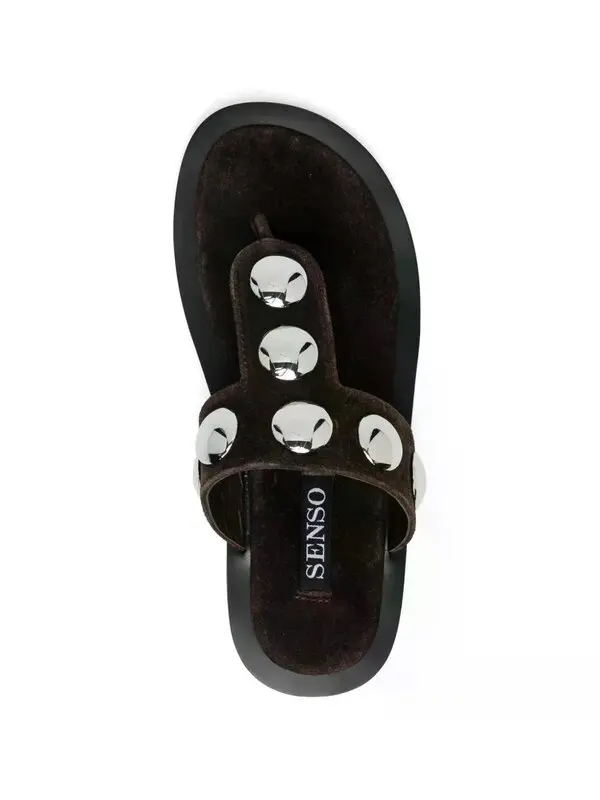 Senso Anna Ii Stud Embellished Thong Sandals - Brown