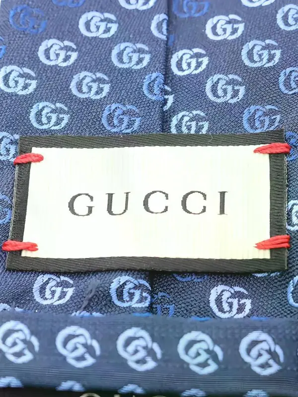 Gucci Double G Silk Neck Tie - Blue