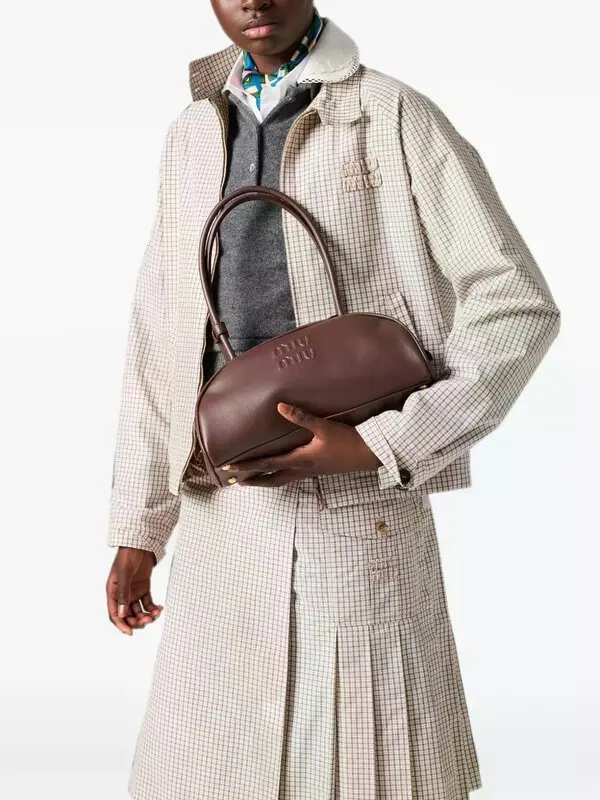 Miu Miu Beau Leather Tote Bag - Brown