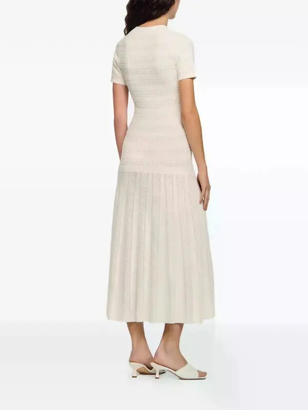 Sandro Midi Button-detailed Knitted Dress - Neutrals