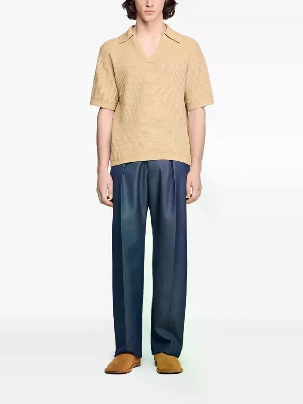 Sandro Jute-effect Polo Shirt