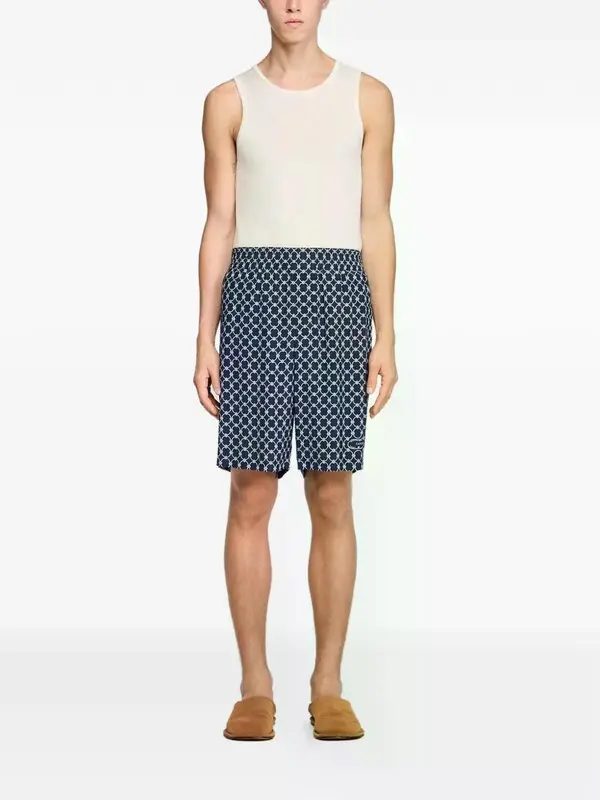 Sandro Chain Link Print Flowy Shorts