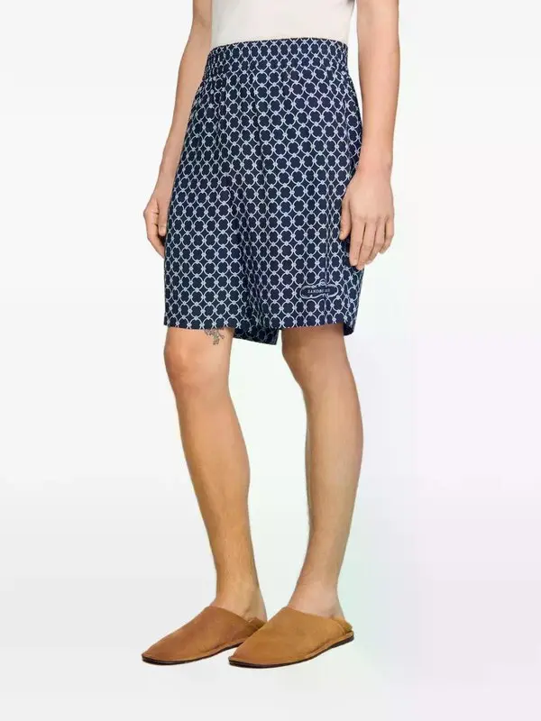Sandro Chain Link Print Flowy Shorts