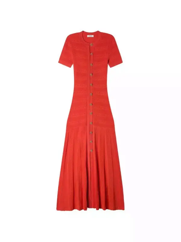 Sandro Midi Button-up Knit Dress