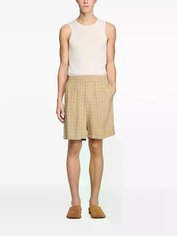 Sandro Geometric Pattern Elasticated Waist Shorts
