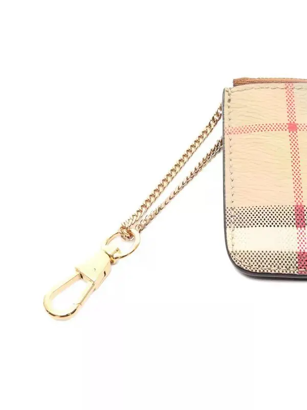 Burberry Check Leather Zipped Wallet
