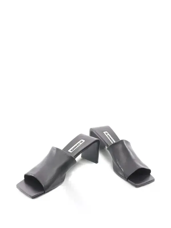 JIL SANDER Leather Sculpted Heel Sandals