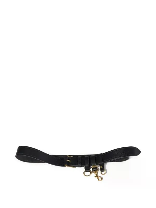 Miu Miu Leather Belt With Key Ring Detail - Black