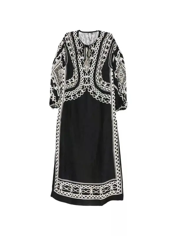 SCARLETT POPPIES Tahara Maxi Dress With Drawstring Detail - Black