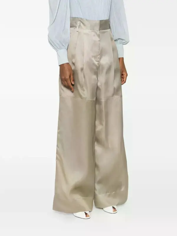 Alberta Ferretti Pleated Wide-leg Trousers