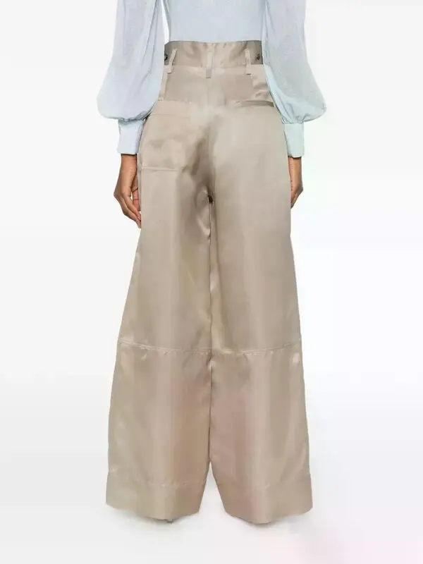 Alberta Ferretti Pleated Wide-leg Trousers