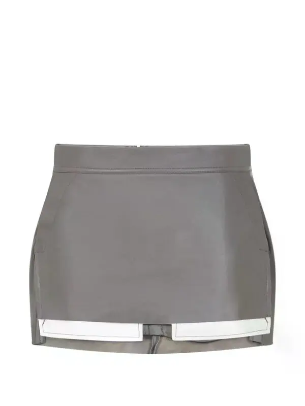 Rick Owens Mini Leather Skirt - Grey