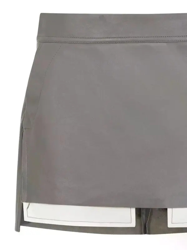 Rick Owens Mini Leather Skirt - Grey