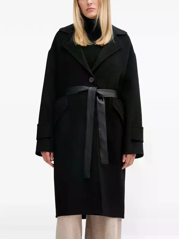 MARC AUREL Belted Buttoned Coat