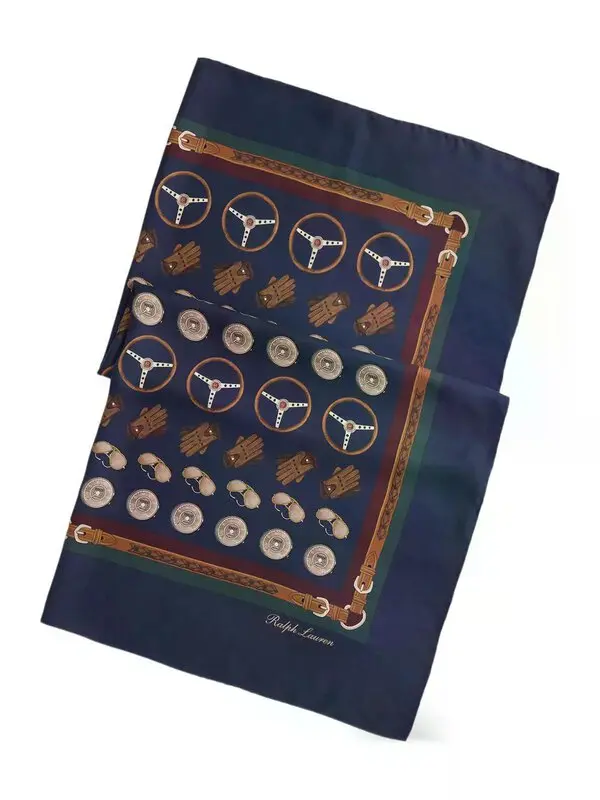 Ralph Lauren Purple Label Automotive-print Silk Scarf