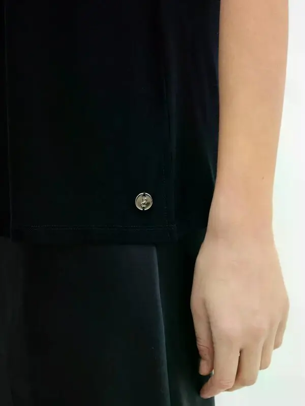 Joseph Ribkoff Short-sleeve Top With Round Neck And Button Detailing