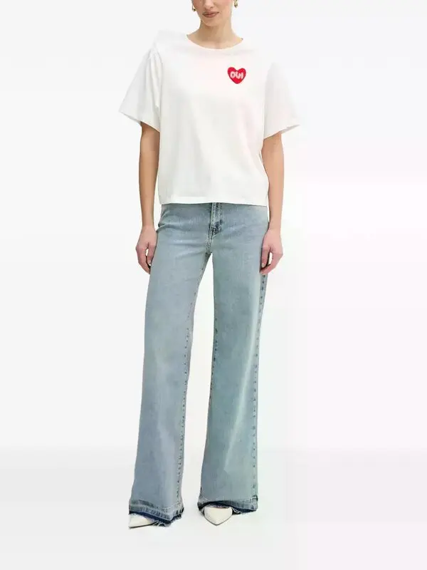 OUI Fringed Wide-leg Jeans