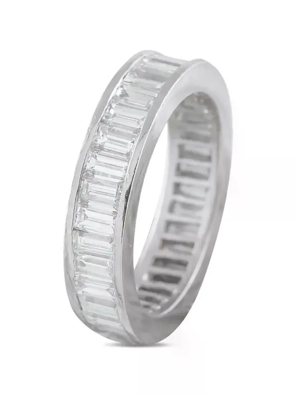 LB EXCLUSIVE 18k White Gold 3.0 Carat Baguette Diamond Eternity Ring - Silver