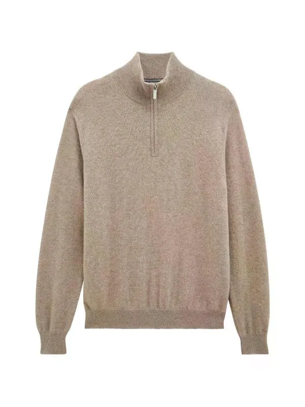 Pringle Of Scotland Quarter-zip Cashmere Sweater - Neutrals