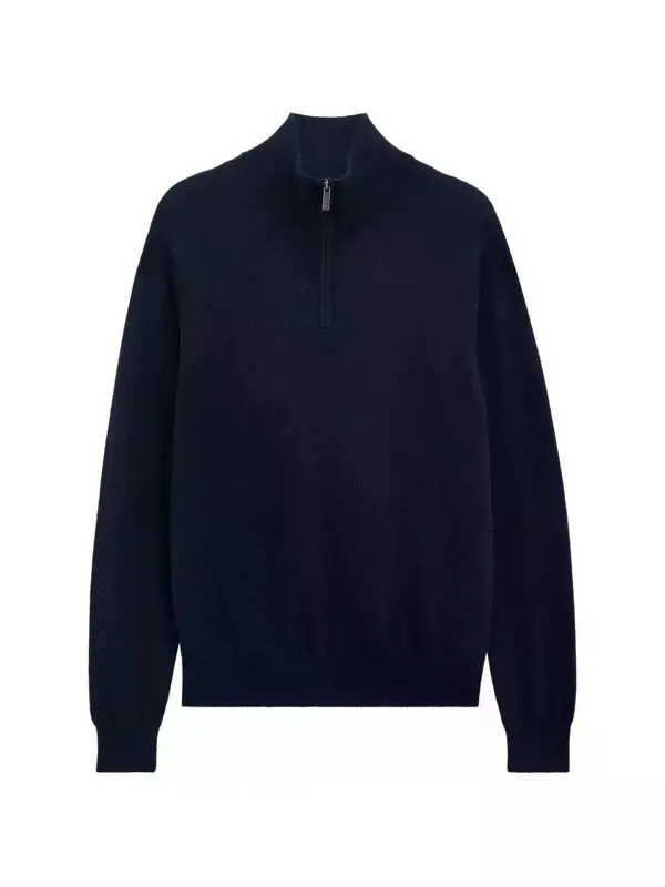 Pringle Of Scotland Quarter-zip Cashmere Sweater - Blue
