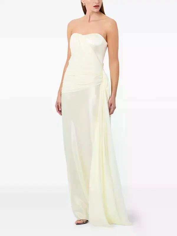 NICHOLAS Milena Draped Maxi Dress - Neutrals