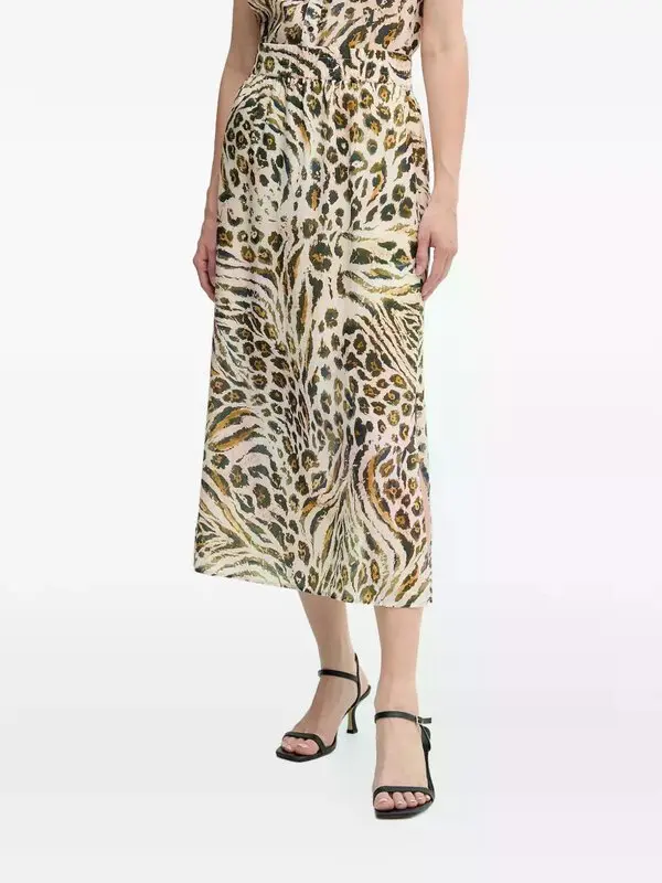 MARC AUREL Animal-print Midi Skirt - Neutrals