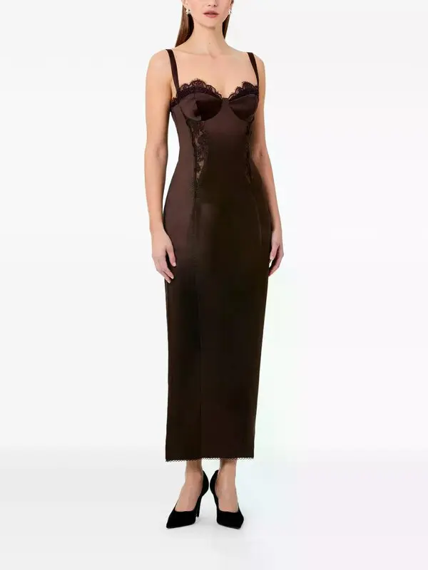 NICHOLAS Dominique Lace-detail Maxi Dress - Brown