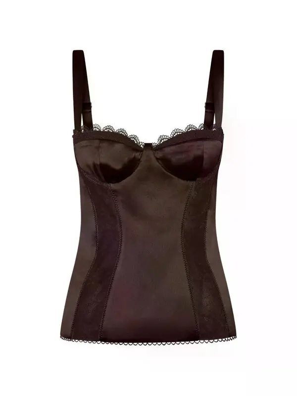 NICHOLAS Dara Lace-detail Top - Brown