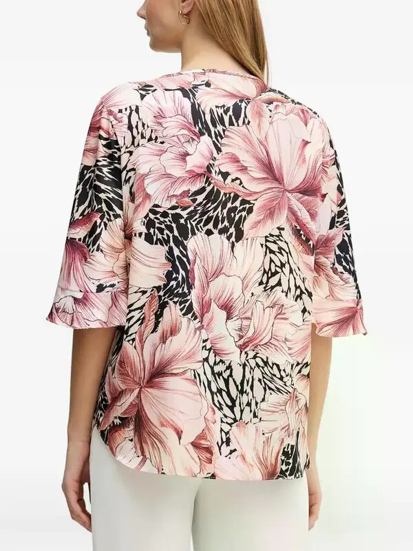 Joseph Ribkoff Floral Print Blouse With Ruffled Sleeves