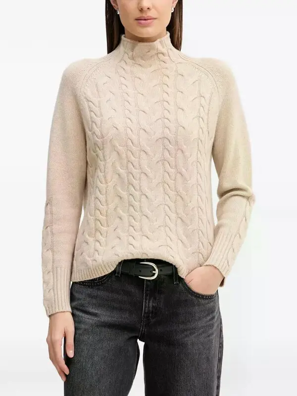 BENETTON Cable-knit High-neck Sweater