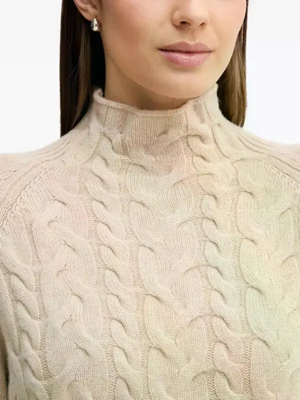 BENETTON Cable-knit High-neck Sweater