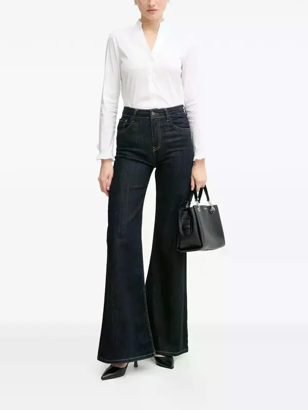 MOS MOSH Mmhassie Ruffled-cuff V-neck Shirt - White