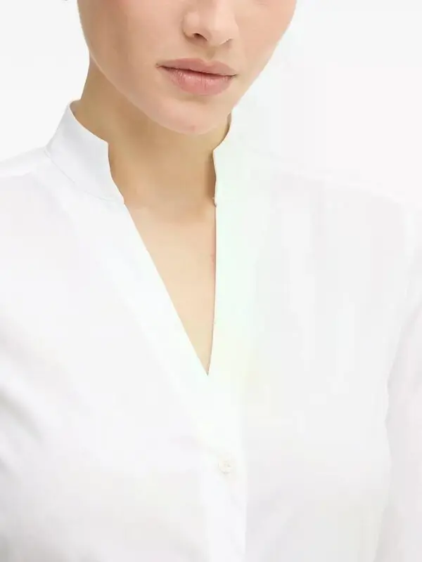 MOS MOSH Mmhassie Ruffled-cuff V-neck Shirt - White