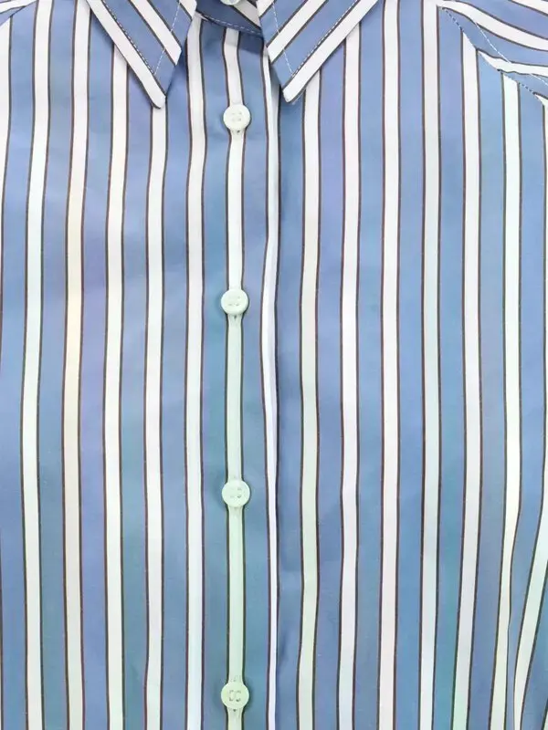 Brunello Cucinelli Shadow Stripe Poplin Monili Shirt