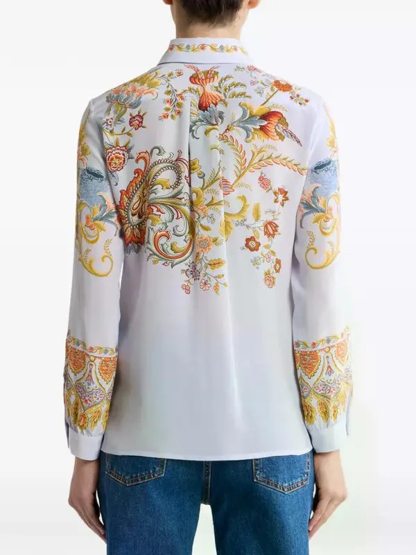 Etro Flora-fauna Print Silk Crepe De Chine Shirt