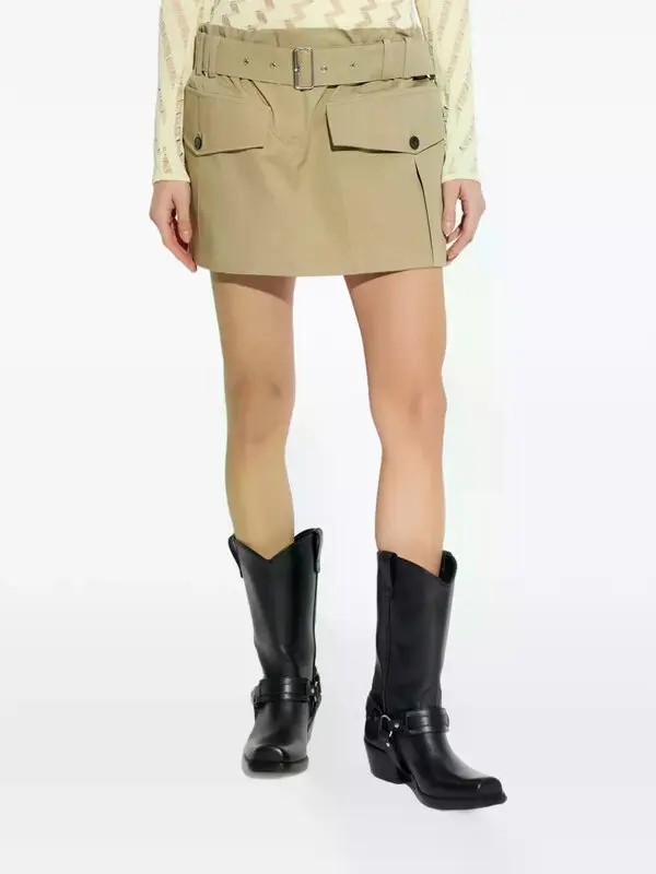 IRO PARIS Belted Mini Skirt - Neutrals