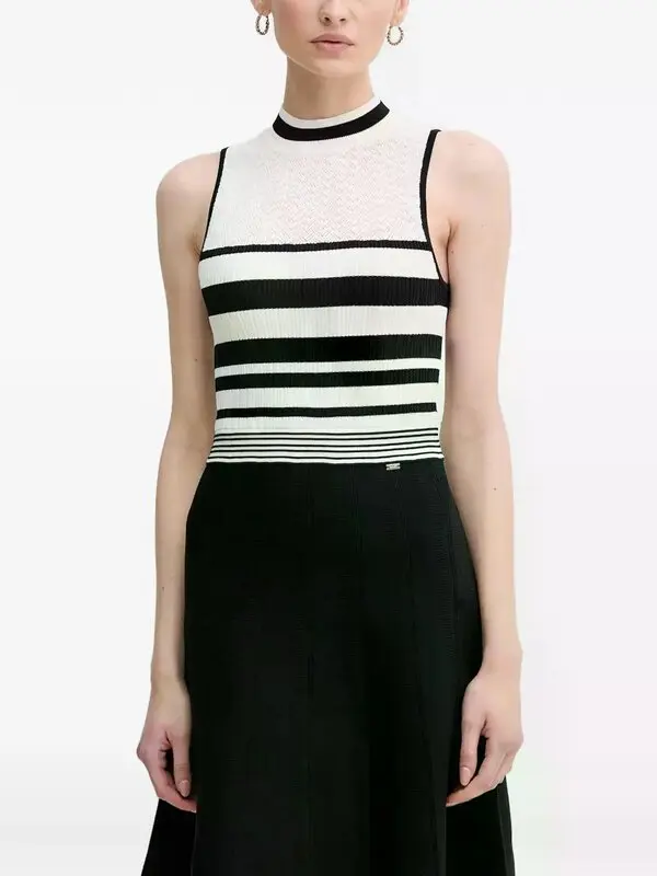 GAUDI Striped Sleeveless Mini Dress