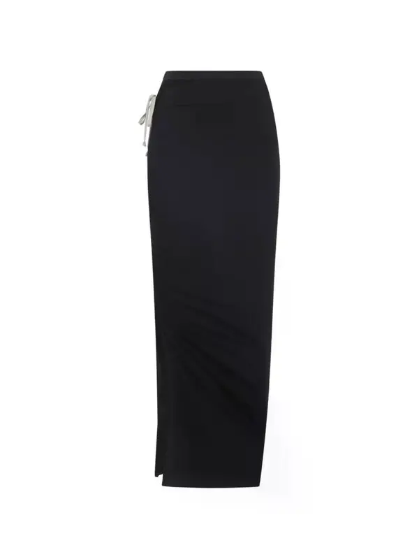 Rick Owens Long Skirt With Elasticated Waistband And Drawstring