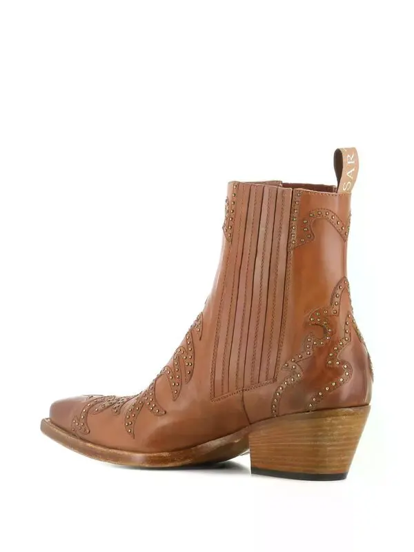 Sartore Studded Detail Ankle Boots - Brown