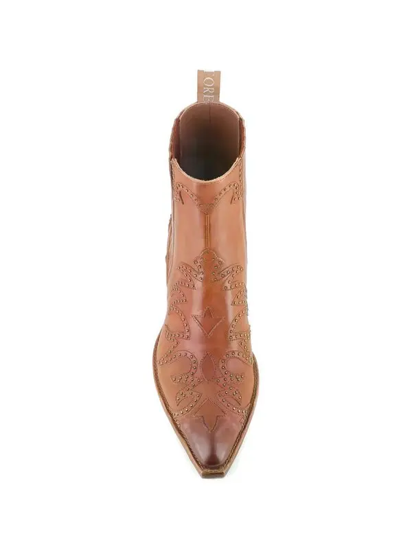 Sartore Studded Detail Ankle Boots - Brown