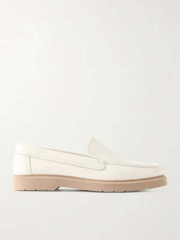 Brunello Cucinelli Textured Leather Loafers - Neutrals