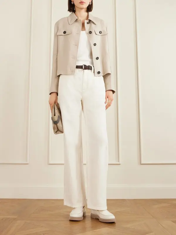 Brunello Cucinelli Textured Leather Loafers - Neutrals