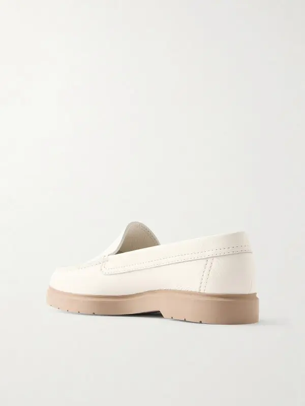 Brunello Cucinelli Textured Leather Loafers - Neutrals