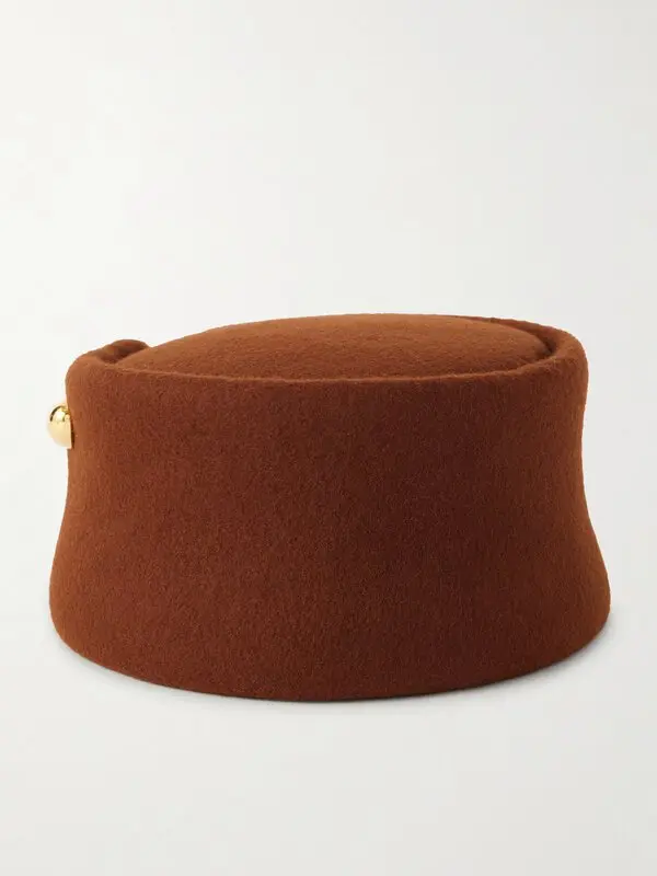 GIGI BURRIS MILLINERY Tenley Embellished Wool-felt Cap