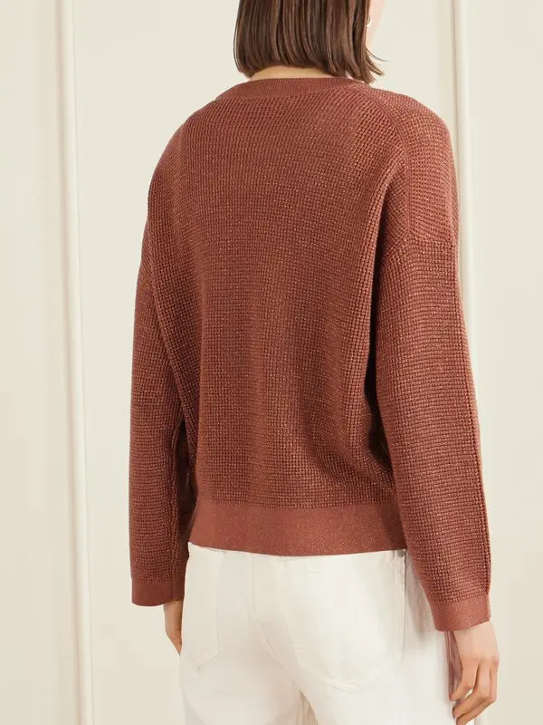 Brunello Cucinelli Metallic Open-knit Sweater